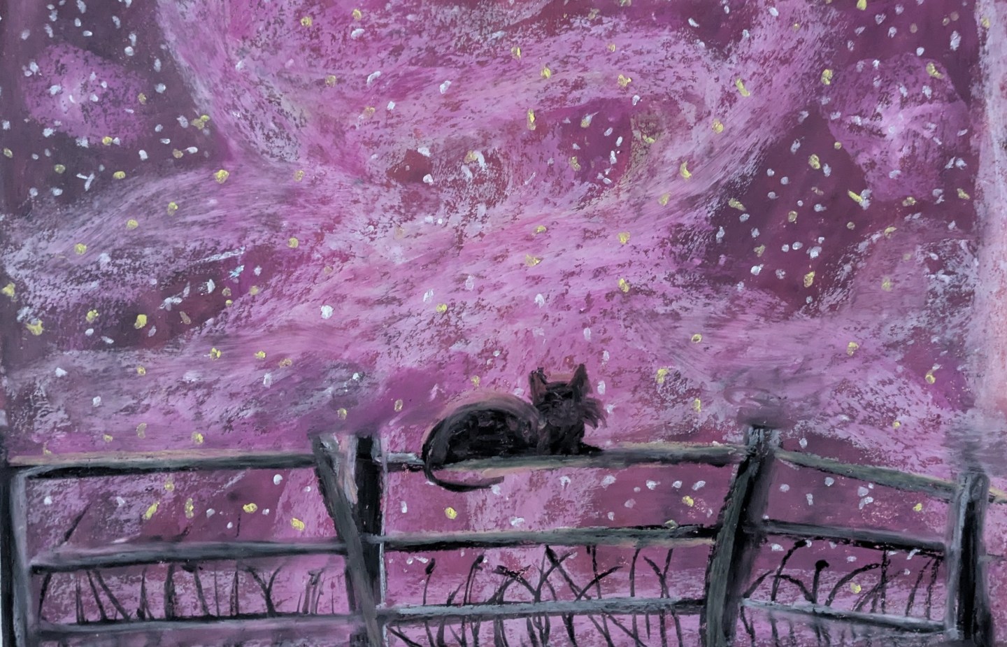 Silent Watcher: Expressive Art of a Black Cat at Night – Laura ...